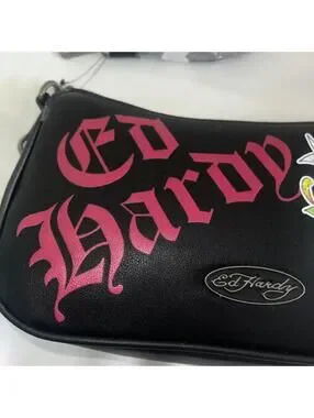 Ed Hardy | Bags | Nwt Ed Hardy Black Love Hearts Red Rhinestones ...
